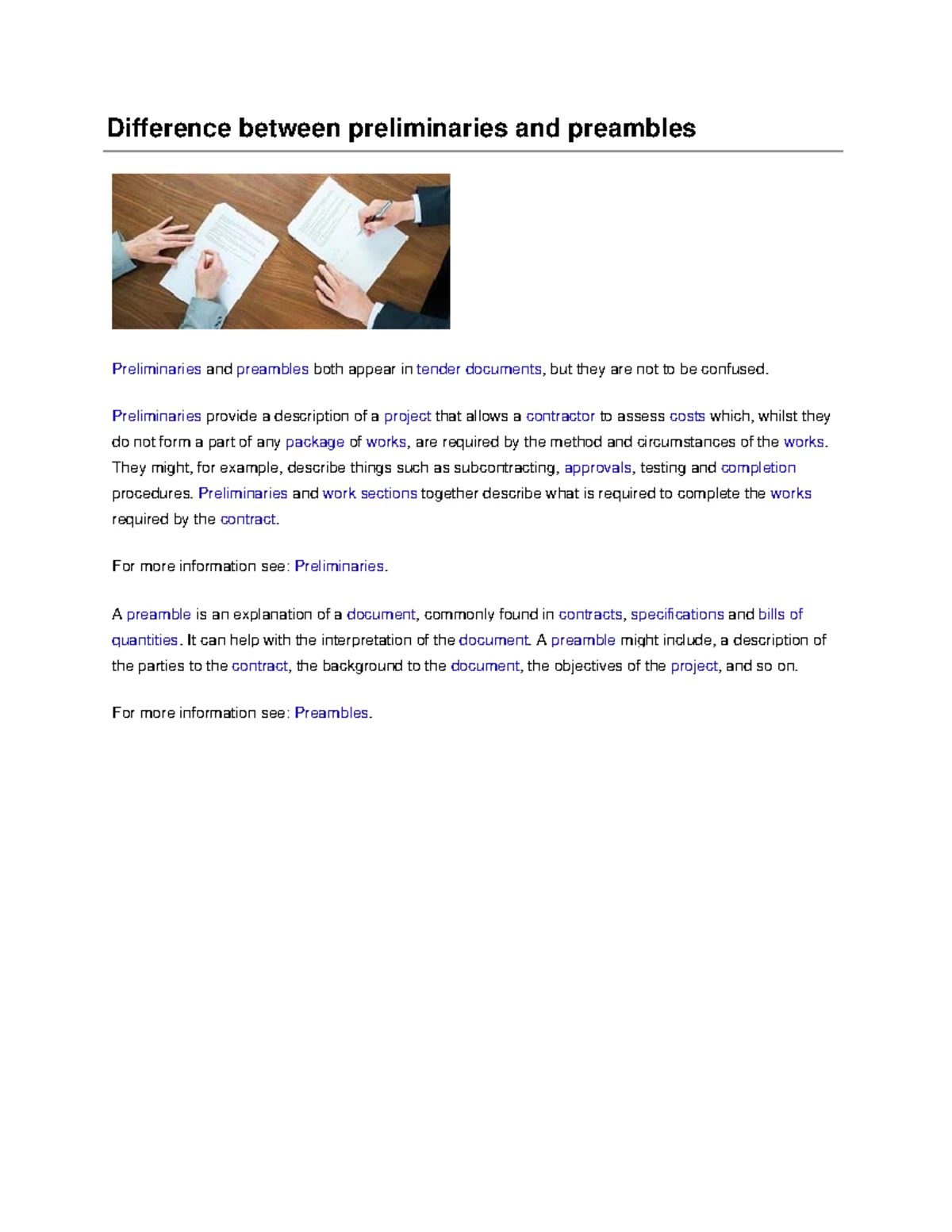 Preliminaries in Construction - Preliminaries in construction ...