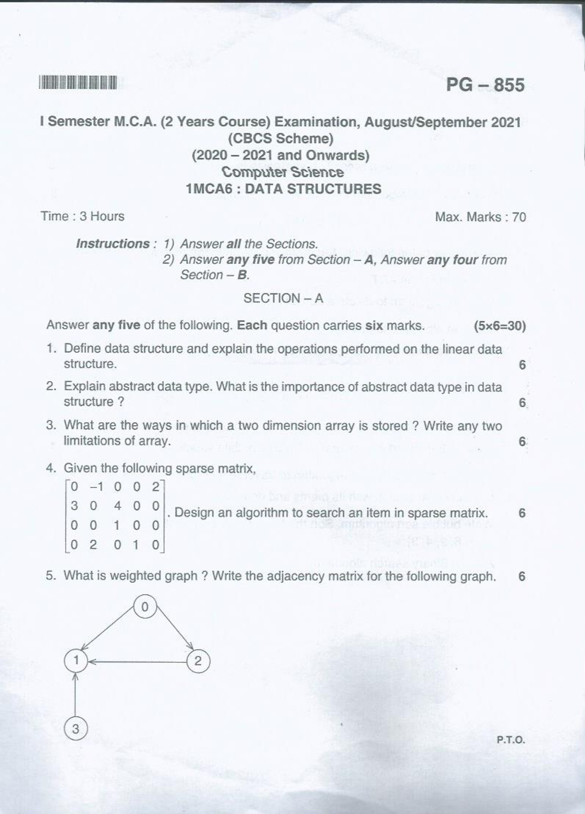 Data Structures - Final Exam Question Paper (1DS101) - Studocu