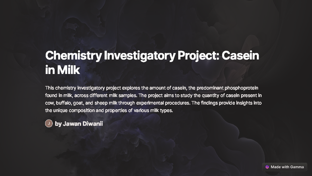 Chemistry Investigatory Project Casein in Milk - Chemistry ...