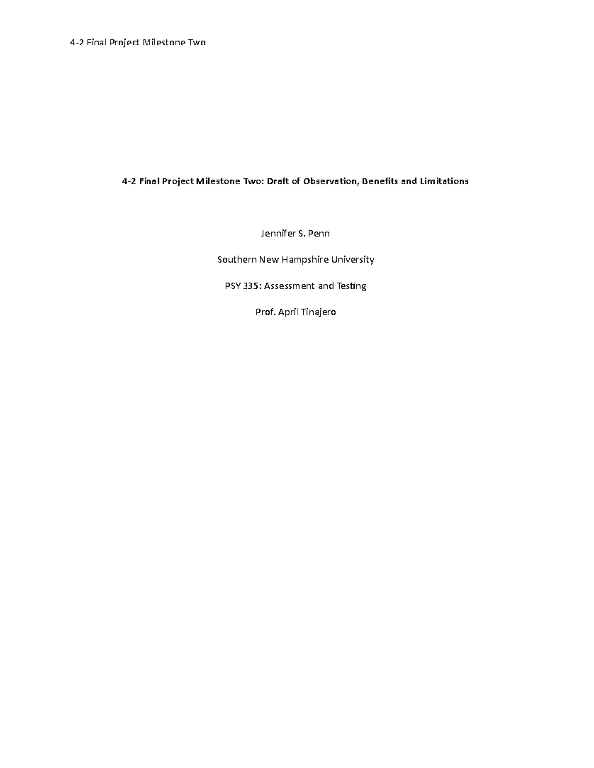4-2 Milestone Two Final Project Draft - 4-2 Final Project Milestone Two ...