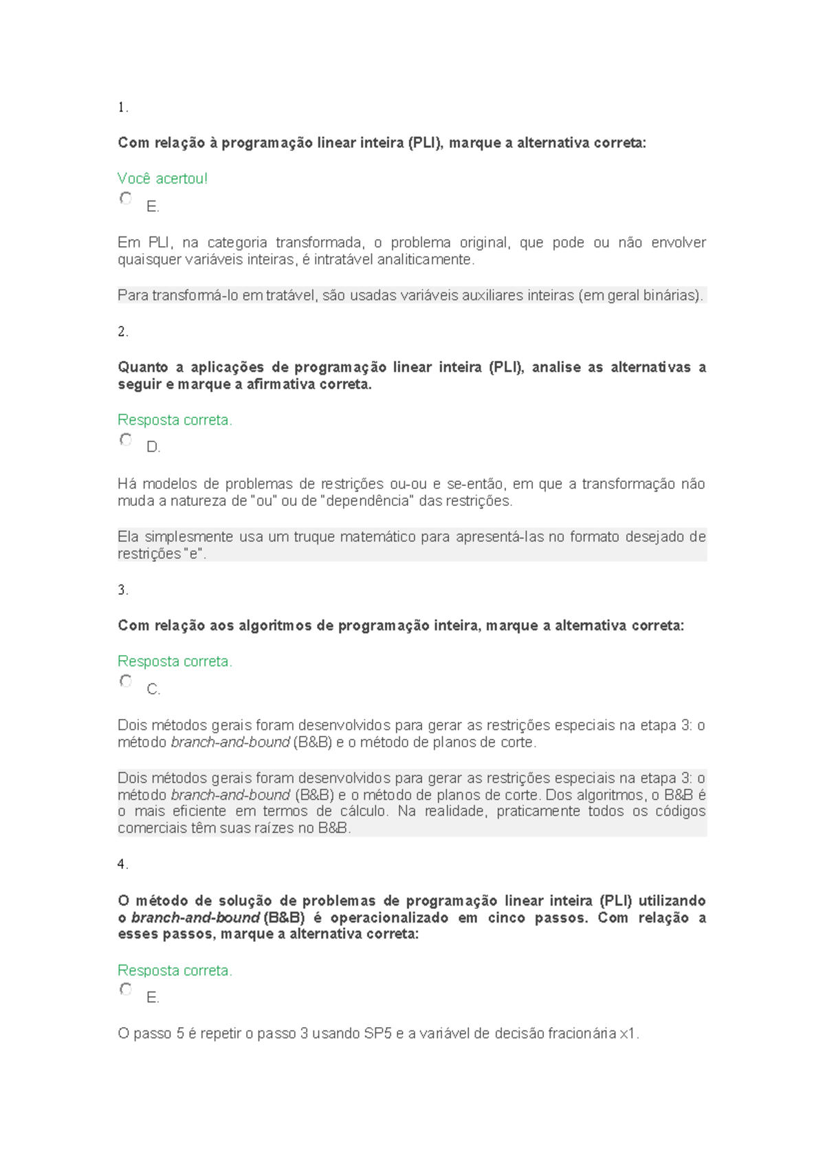 Estudo Preparatório - Programação Linear Inteira (PLI) e Algoritmos ...