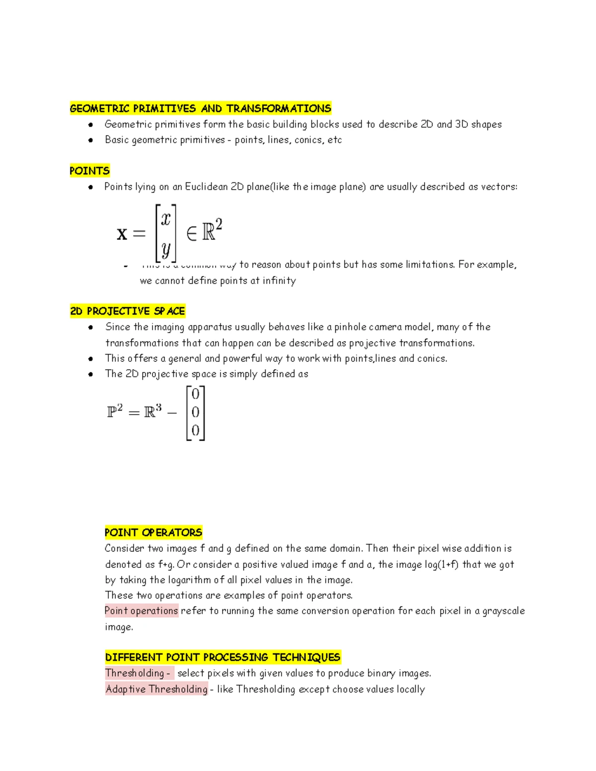 Computer Vision Lecture Notes All Computer Vision Computer Vision Is A Field Of Artificial