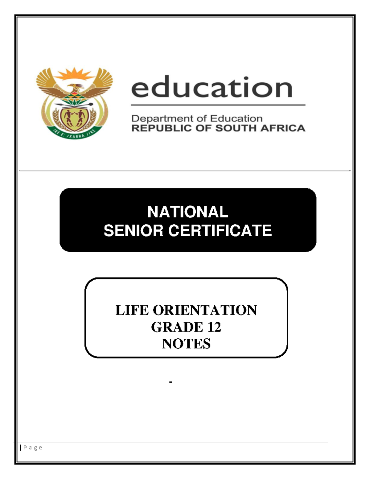 LIFE Orientation Grade 12 Notes - NATIONAL SENIOR CERTIFICATE LIFE ...