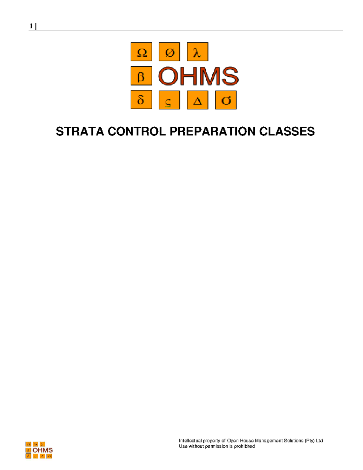 Strata control preparation classes: OHMS course notes overview - Studocu