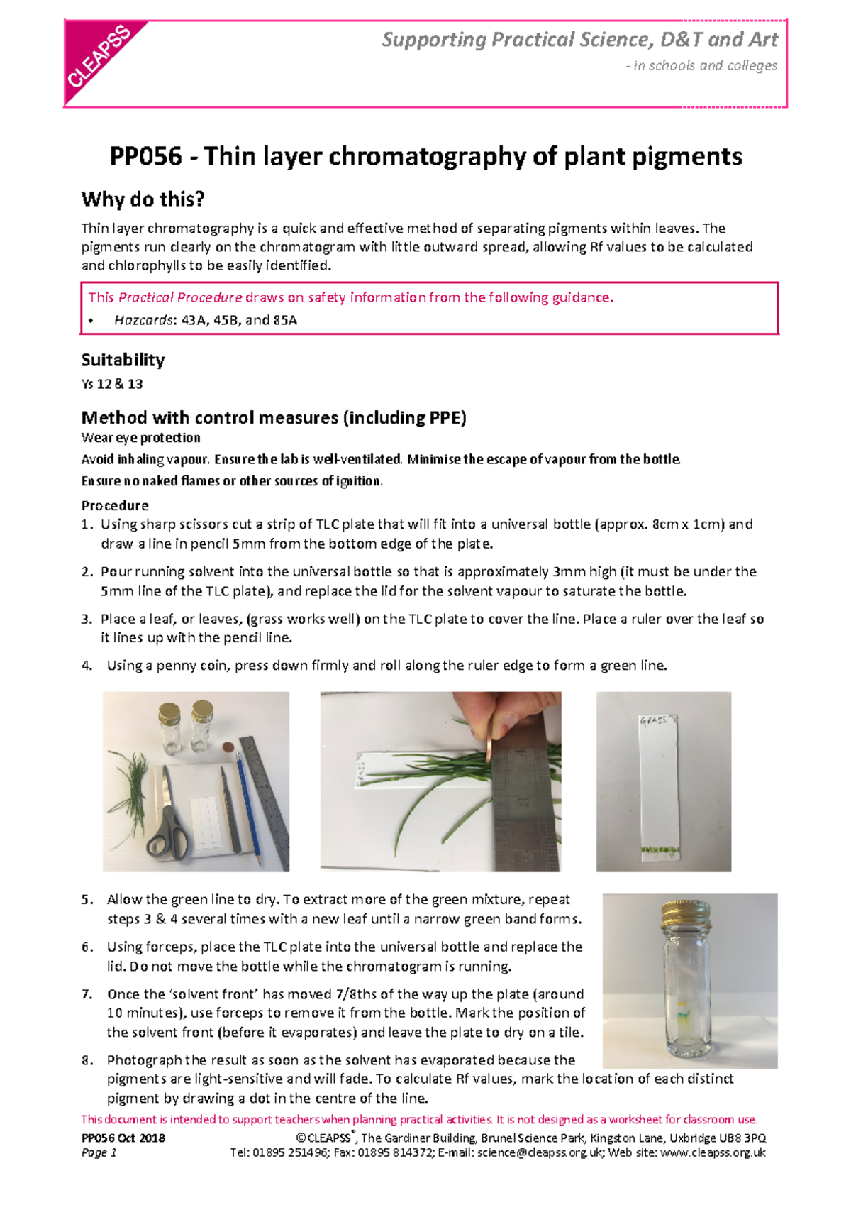 PP056 - Practical Guide to Thin Layer Chromatography of Plant Pigments ...