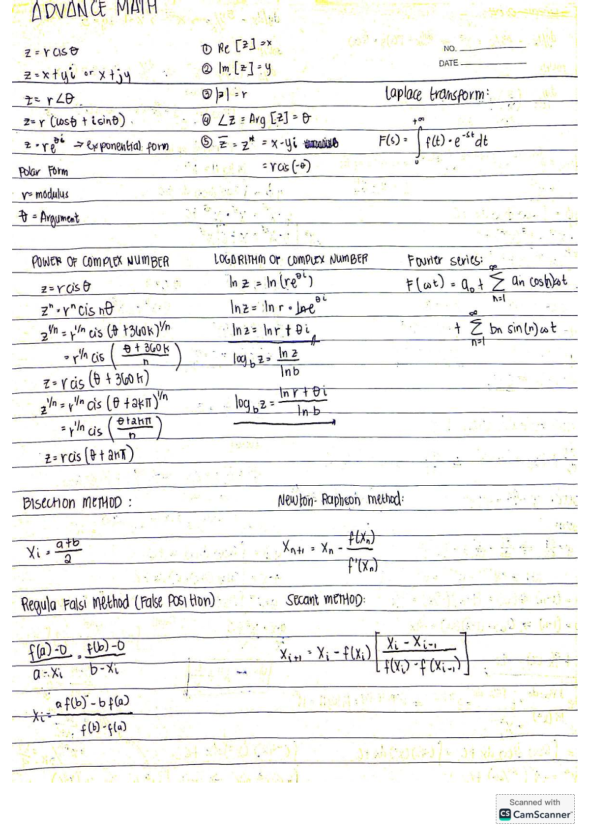 Advance Math Notes: IDVANCE MATH Z r CISO 1 Re ox NO. 2 - Studocu