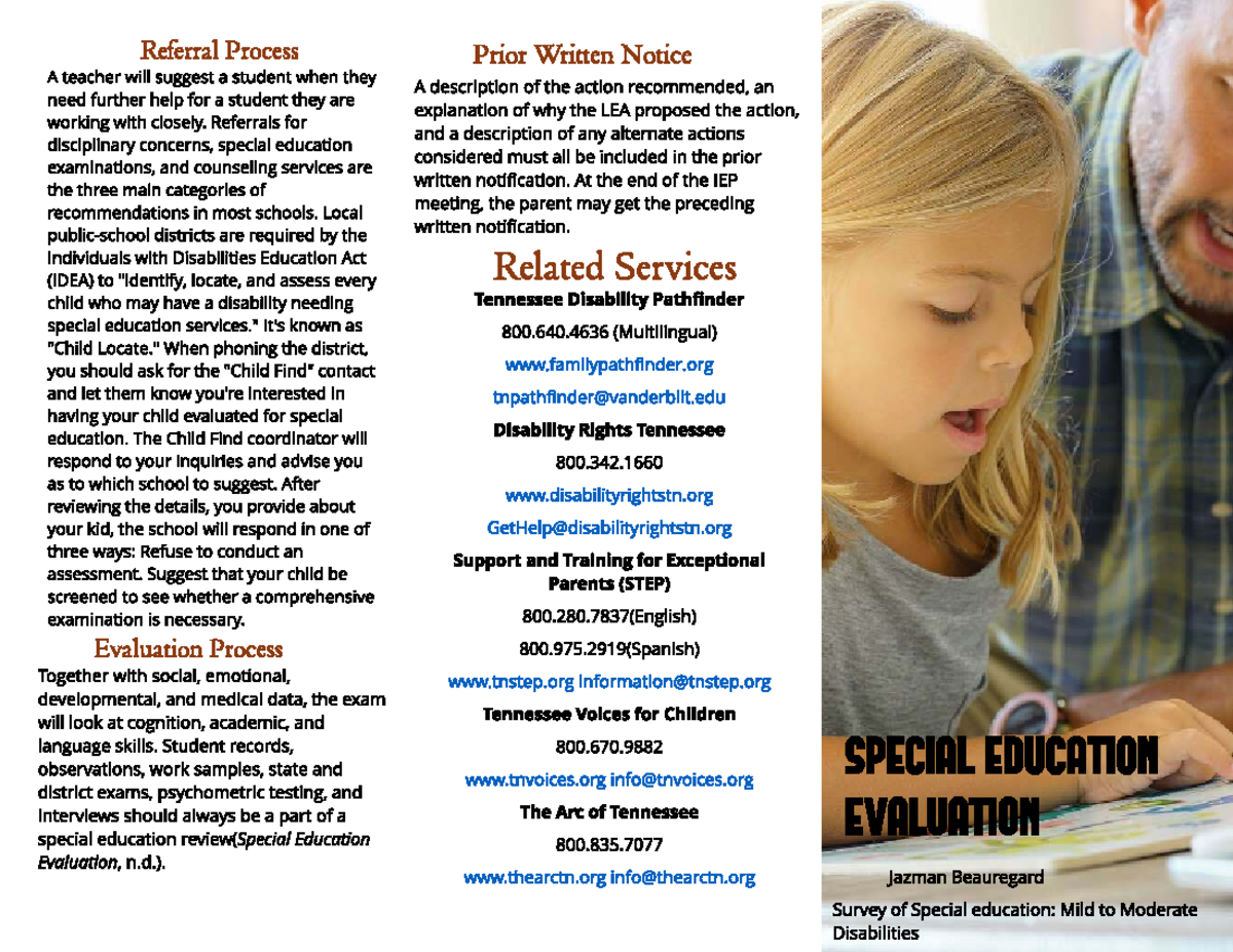 Part one-3 - special education evaluation - Referral Process ...