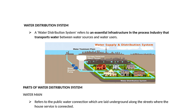 WATER DISTRIBUTION SYSTEM: Components & Requirements (13-7 to 13-11 ...