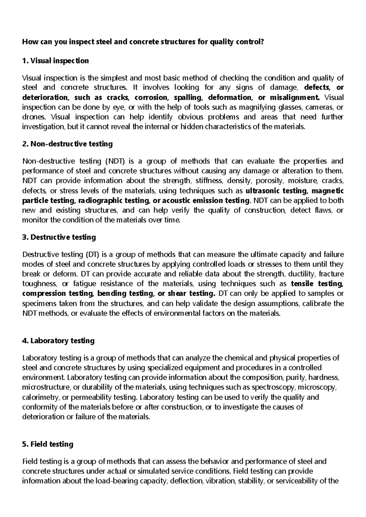 Inspection Methods for Quality Control of Steel & Concrete Structures ...
