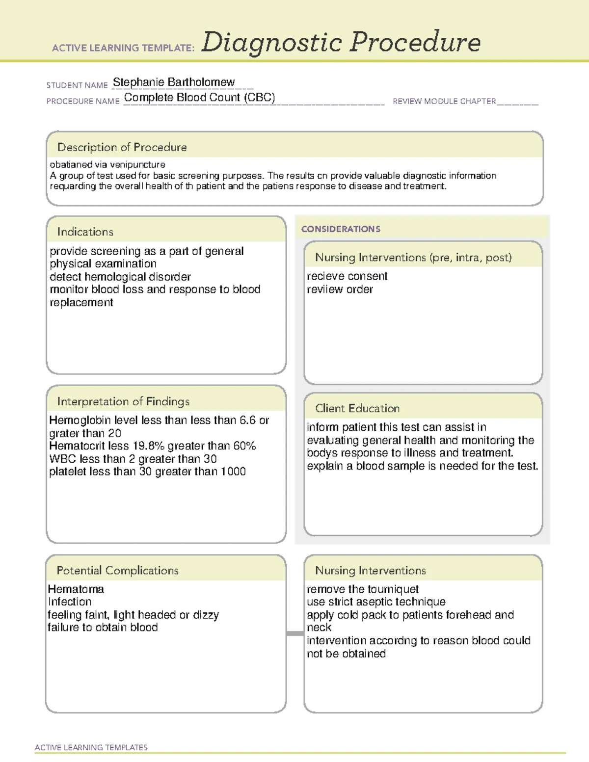 ATI Meds Template: Active Learning for Therapeutic Procedures - Studocu