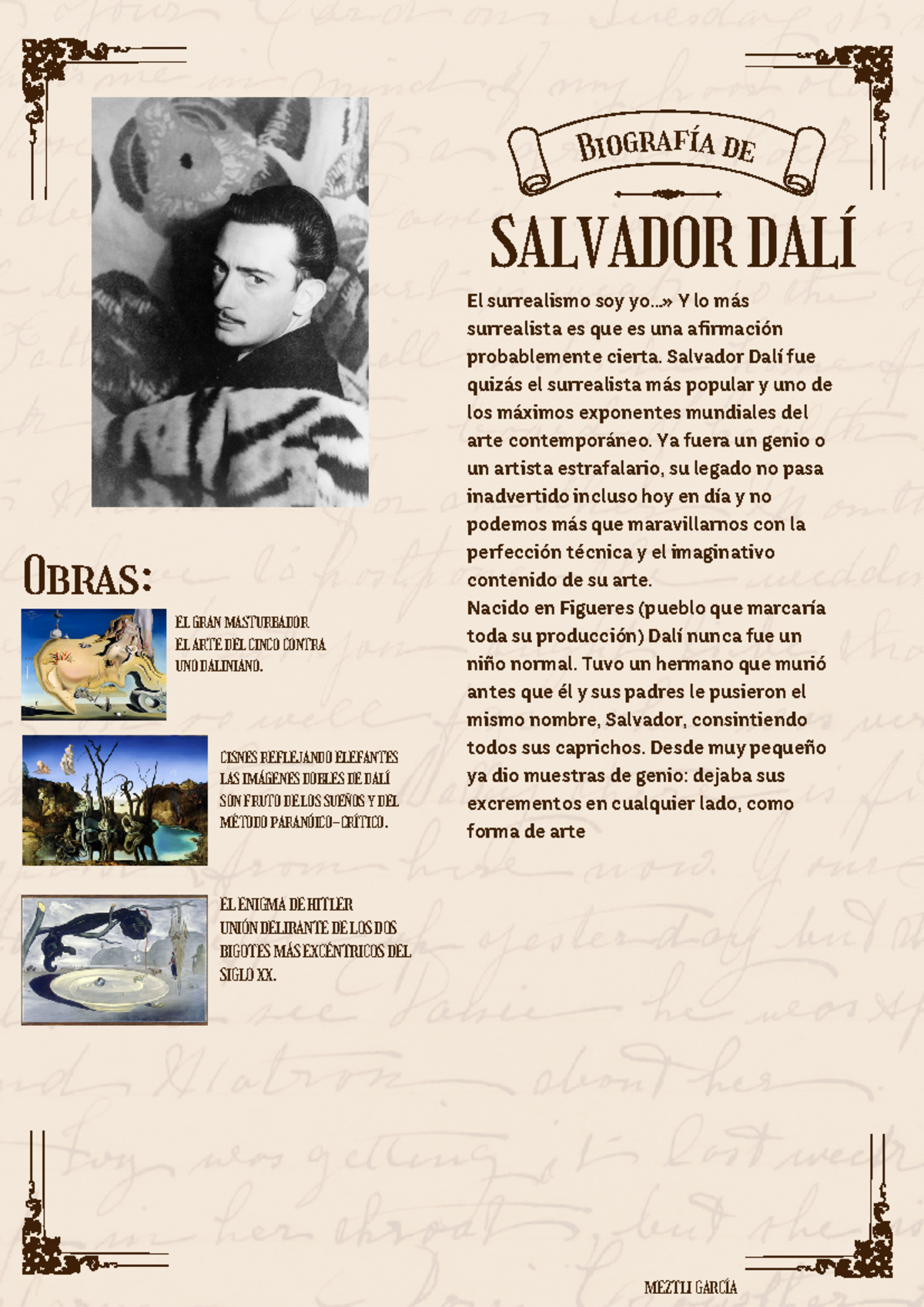 Biografía de Salvador Dalí: Clásico Surrealismo Contemporáneo - Studocu