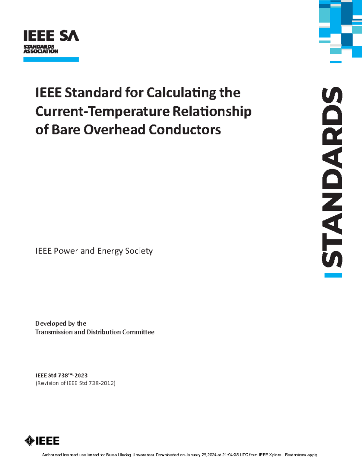 IEEE Std 738-2023: Updated Standard for Current-Temperature ...