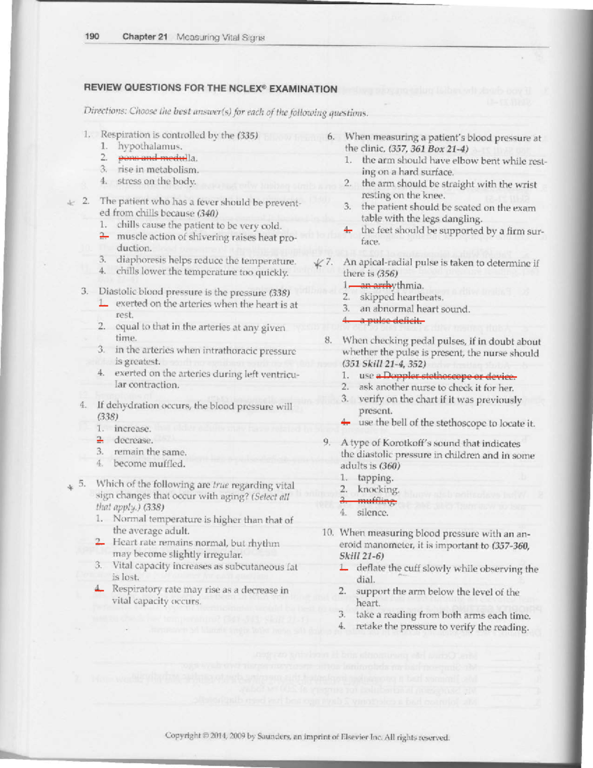 Vital Signs Chapter 21 Review Questions for NCLEX Exam - Studocu