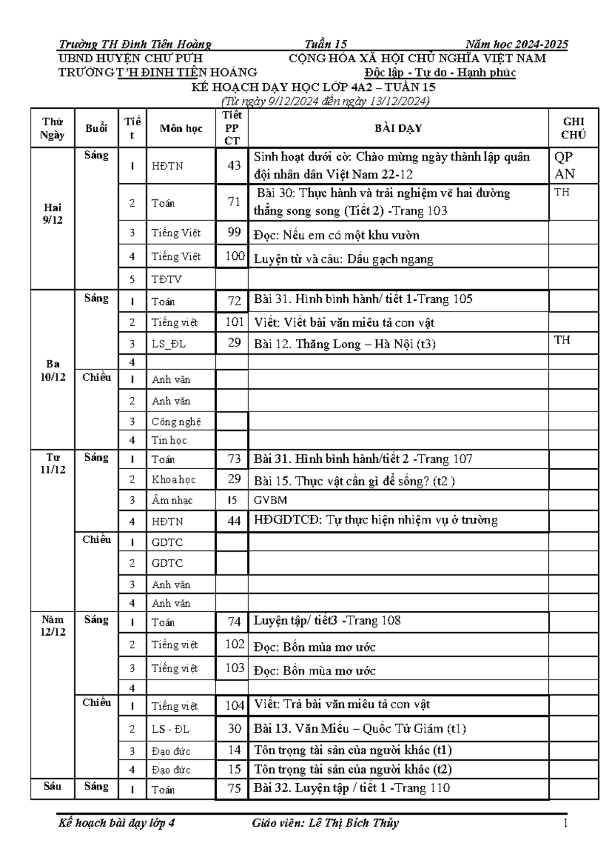 GA 4 tuần 15 - fgdv - UBND HUYỆN CHƯ PƯH CỘNG HÒA XÃ HỘI CHỦ NGHĨA VIỆT ...