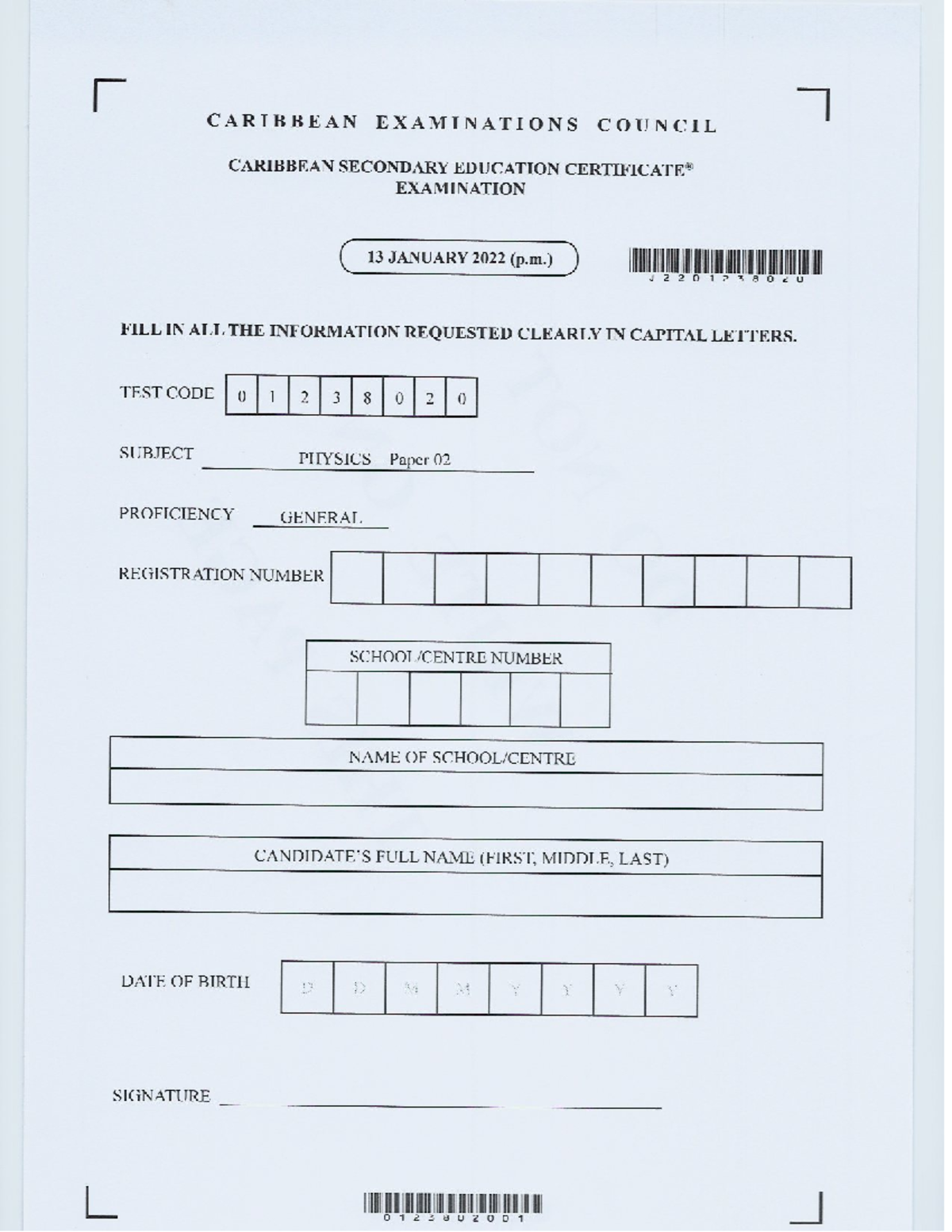 CSEC Physics P2 2022 Exam Paper Analysis and Solutions - Studocu