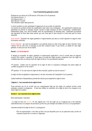 Introduction au Droit cours complet - INTRODUCTION AU DROIT Professeur Emmanuel Savatier Droit ...