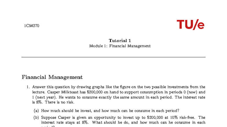 1CM270 Tutorial 1: Financial Management & Financial Statements ...
