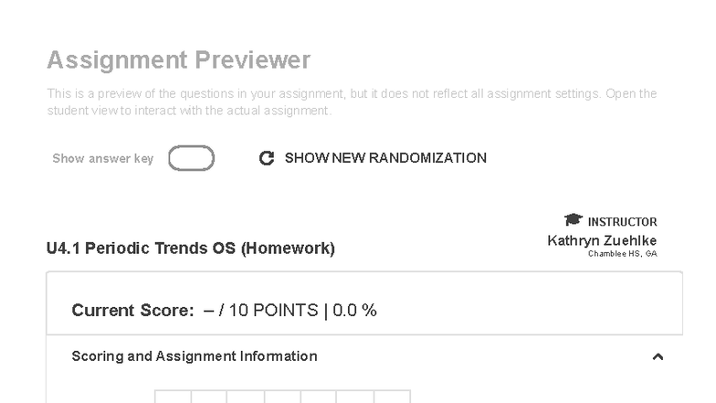 U4.1 Periodic Trends Homework Assignment Preview - Studocu