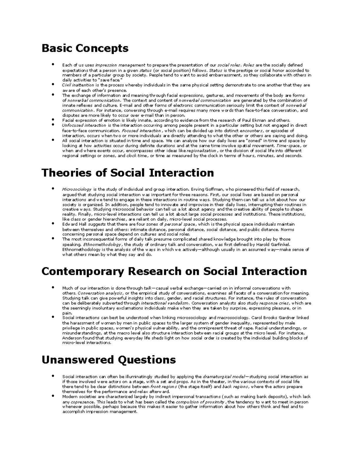 Theories of Social Interaction: Insights from Microsociology (SOC101 ...