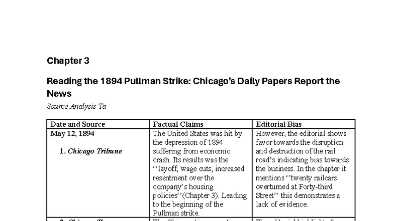 Chapter 3 Source Analysis: The 1894 Pullman Strike in Daily Papers ...