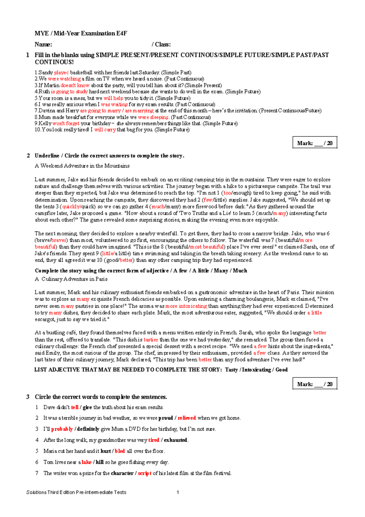 MYE T3 Practice Material - Fill in the Blanks & Sentence Completion ...