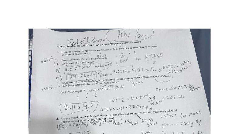 Chemistry Problem Set: REAC 5 - Mole Calculations and Reactions - Studocu
