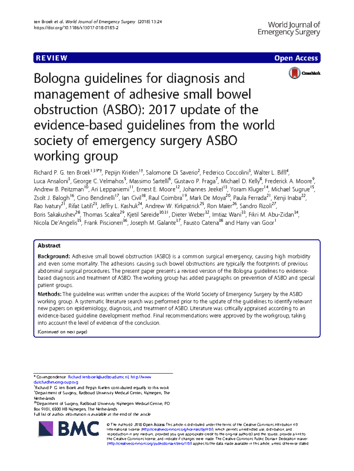 Bologna Guidelines Update: ASBO Diagnosis & Management (2017) - Studocu