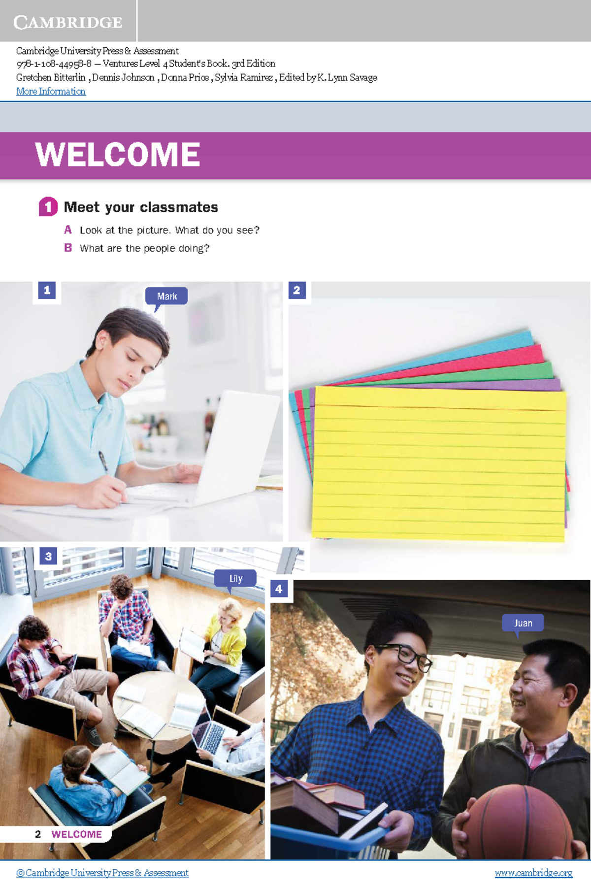 Ventures Level 4 Unit 1: Exploring Personal Information & Intelligence ...