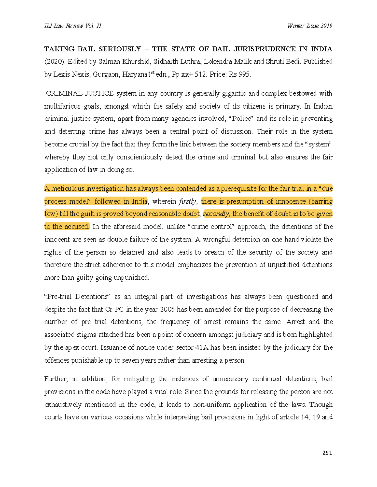 **Revisiting Bail Provisions: An In-depth Study on Jurisprudence in ...