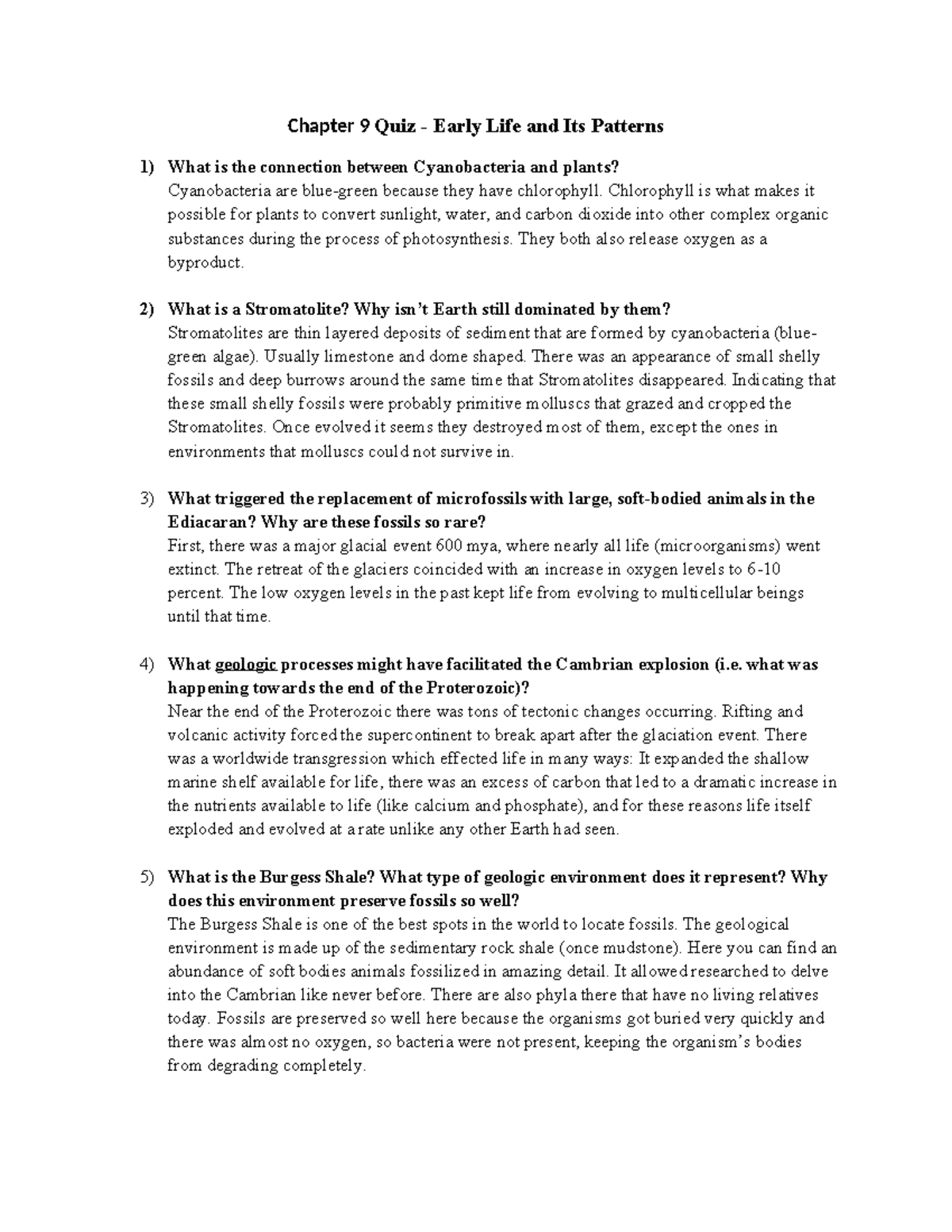 Ch 9 Quiz - Essay Question Quiz for Chapter 9. - Chapter 9 Quiz - Early ...