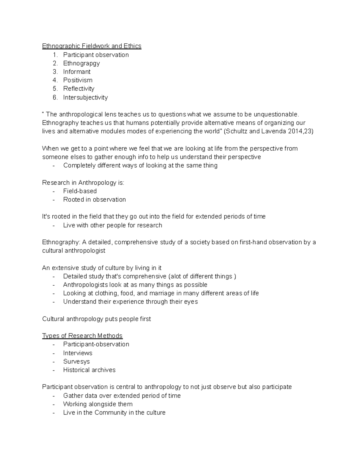 Ethnographic Fieldwork and Ethics: Key Concepts - Studocu