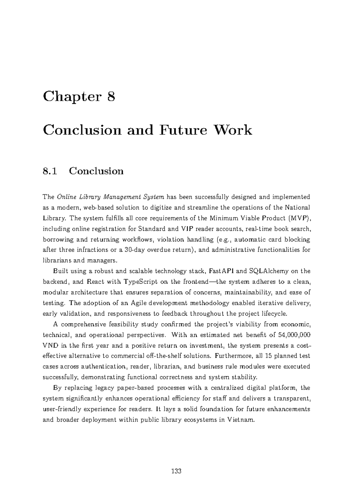 Chapter 8: Conclusion & Future Work on Online Library System (Toán ...