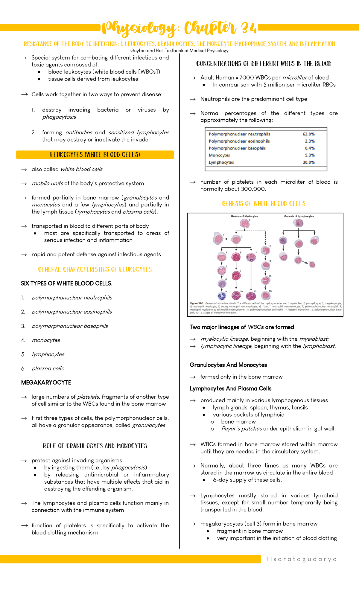 Physiology: Chapter 34 - Immune Response and White Blood Cells - Studocu