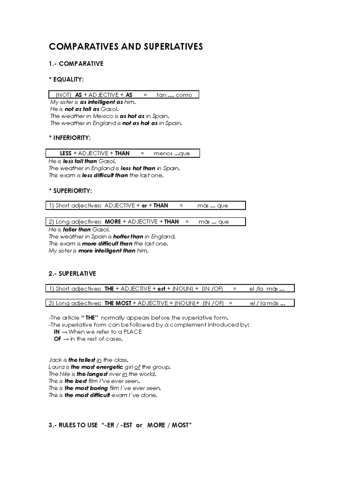 Comparative and Superlative Forms: A Study Guide (ENG 101) - Studocu