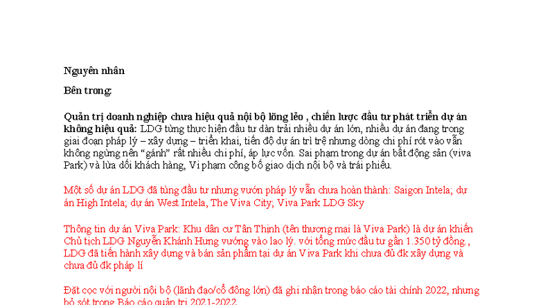 Nguyên nhân và Hệ quả của Quản trị Doanh Nghiệp LDG: Phân Tích Chi Tiết ...