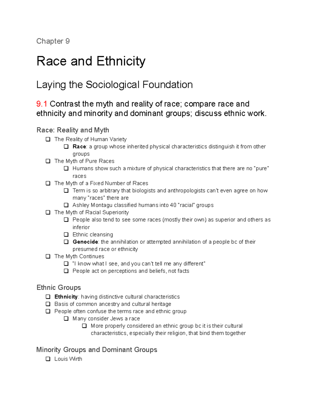 Sociology Chapter 9: Race, Ethnicity, and Intergroup Dynamics Notes ...