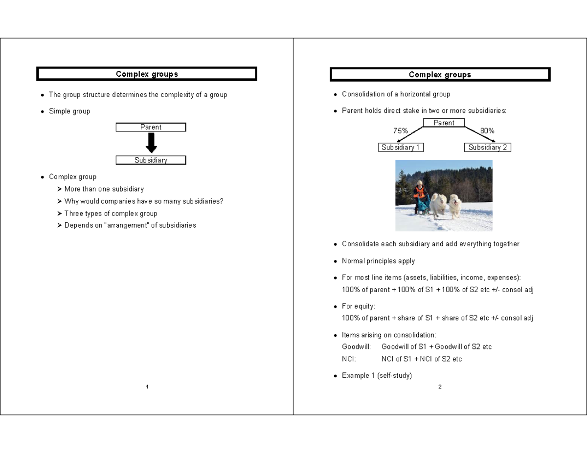 Complex Groups Lecture Notes (Course UP 2024) - Studocu