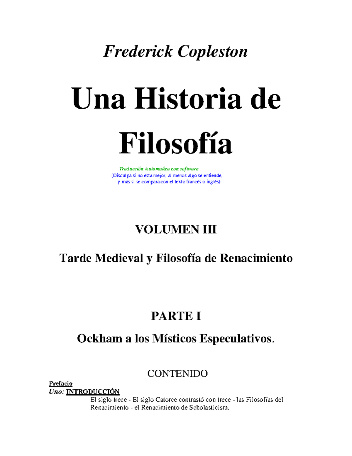 Historia de la Filosofía III: Alta Edad Media y Renacimiento (Copleston ...