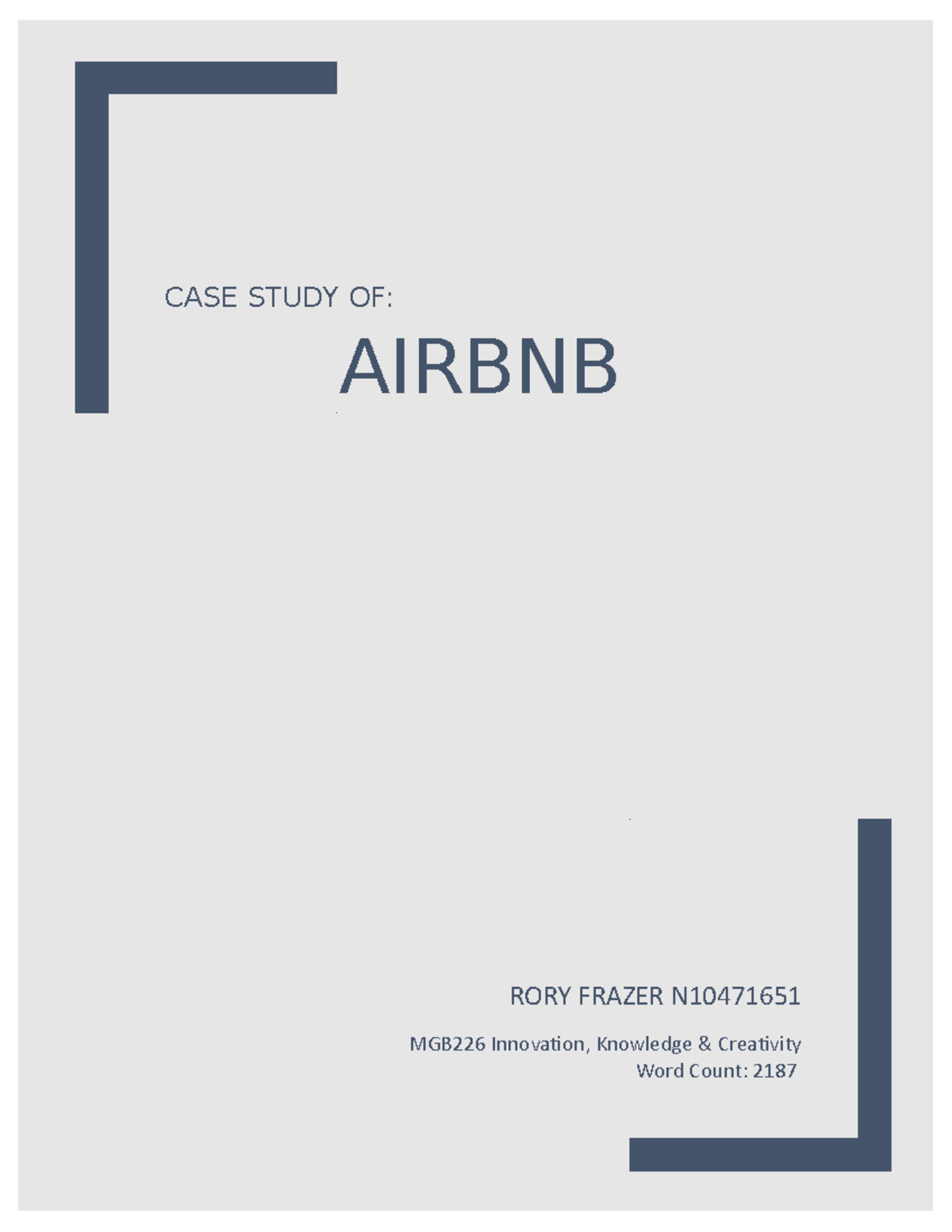MGB226 Case Study: Innovation Analysis of Airbnb's Business Model - Studocu