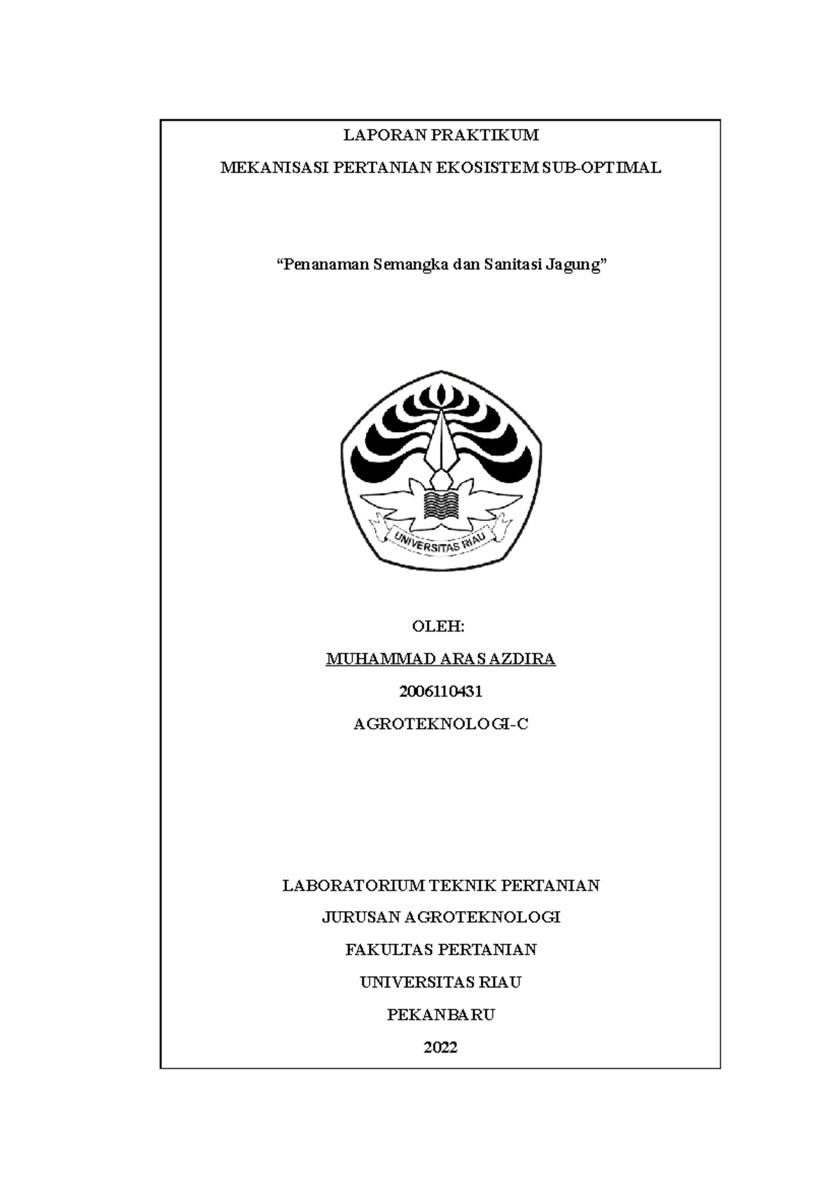Muhammad Aras Azdira 2006 110431 AGT c Laporan Mpeso 5 - LAPORAN ...