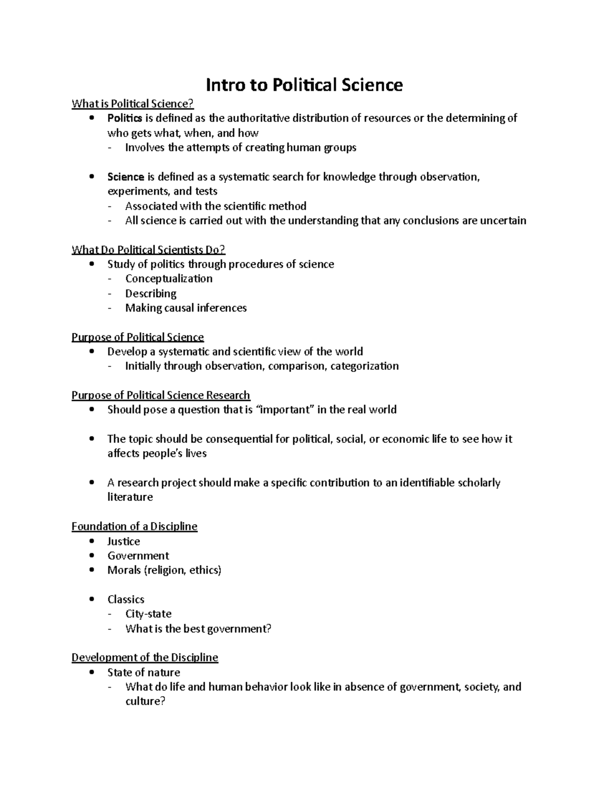 Introduction to Political Science (POL101) - Key Concepts and Overview ...