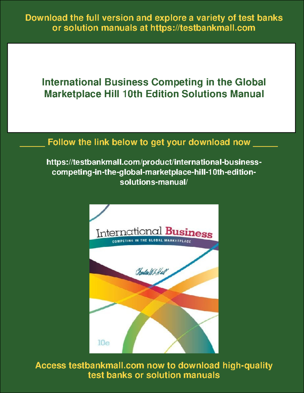 144 - International business competing in the global marketplace hill ...