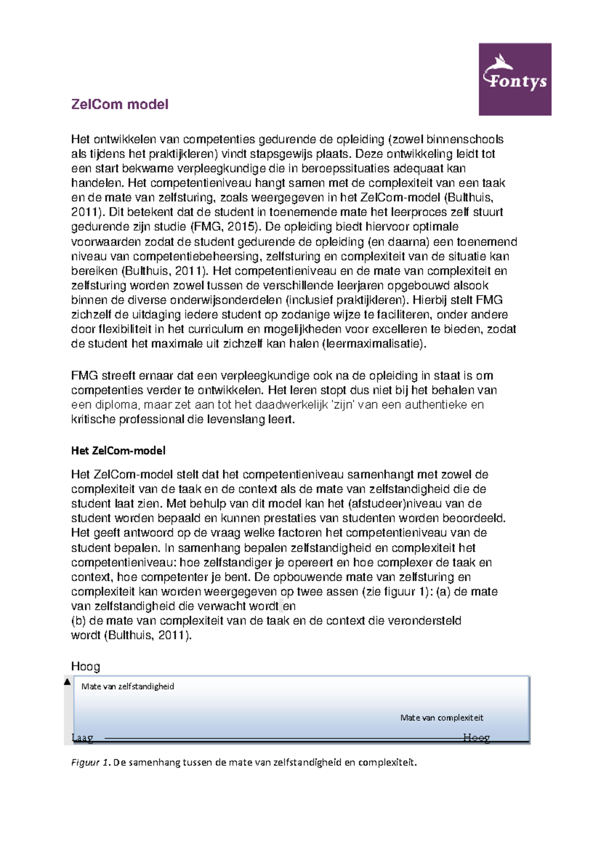 ZelCom Model: Ontwikkeling van Competenties in de Verpleegkunde - Studeersnel