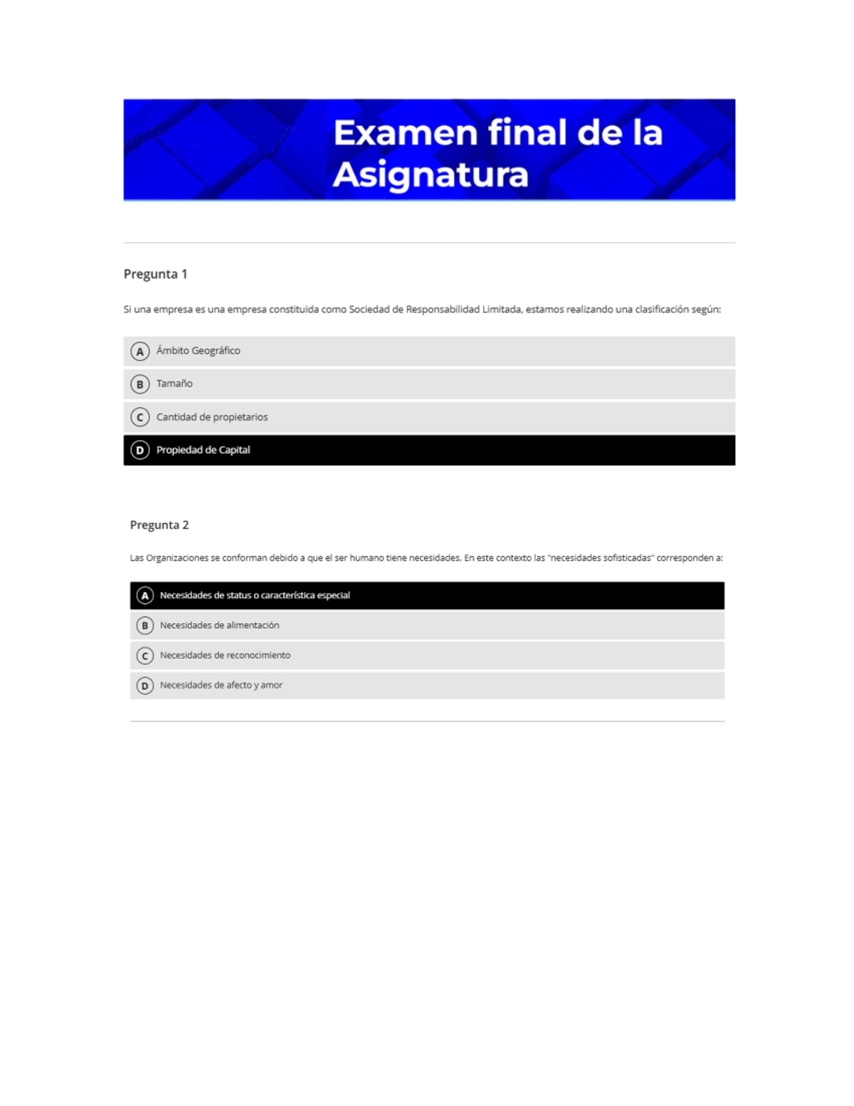 Examen Final Administración 12112024: Preguntas y Respuestas - Studocu