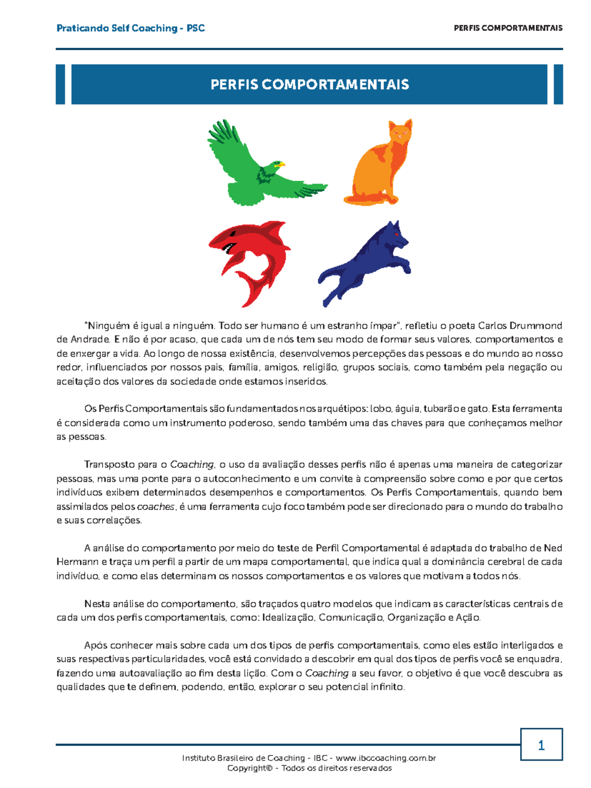 Perfis Comportamentais no Coaching: Entenda e Avalie o Seu - Studocu