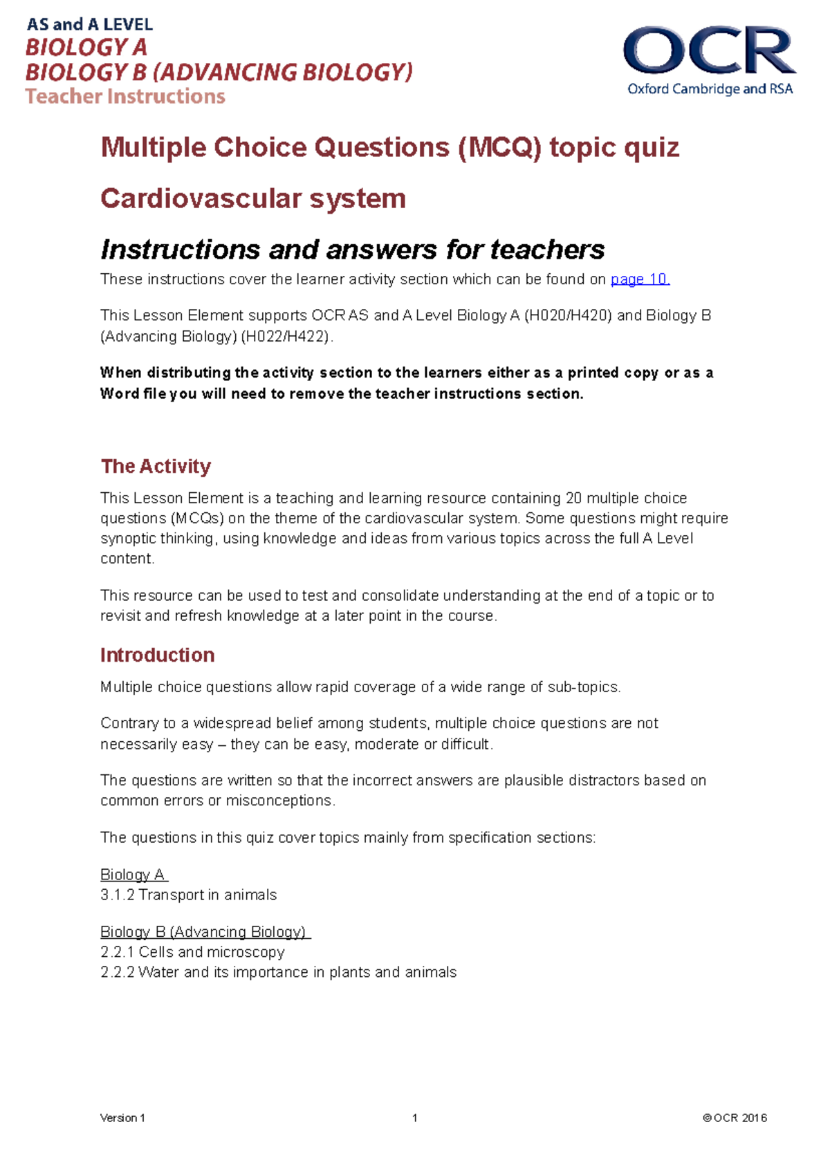 297871-cardiovascular-system - Multiple Choice Questions (MCQ) topic ...