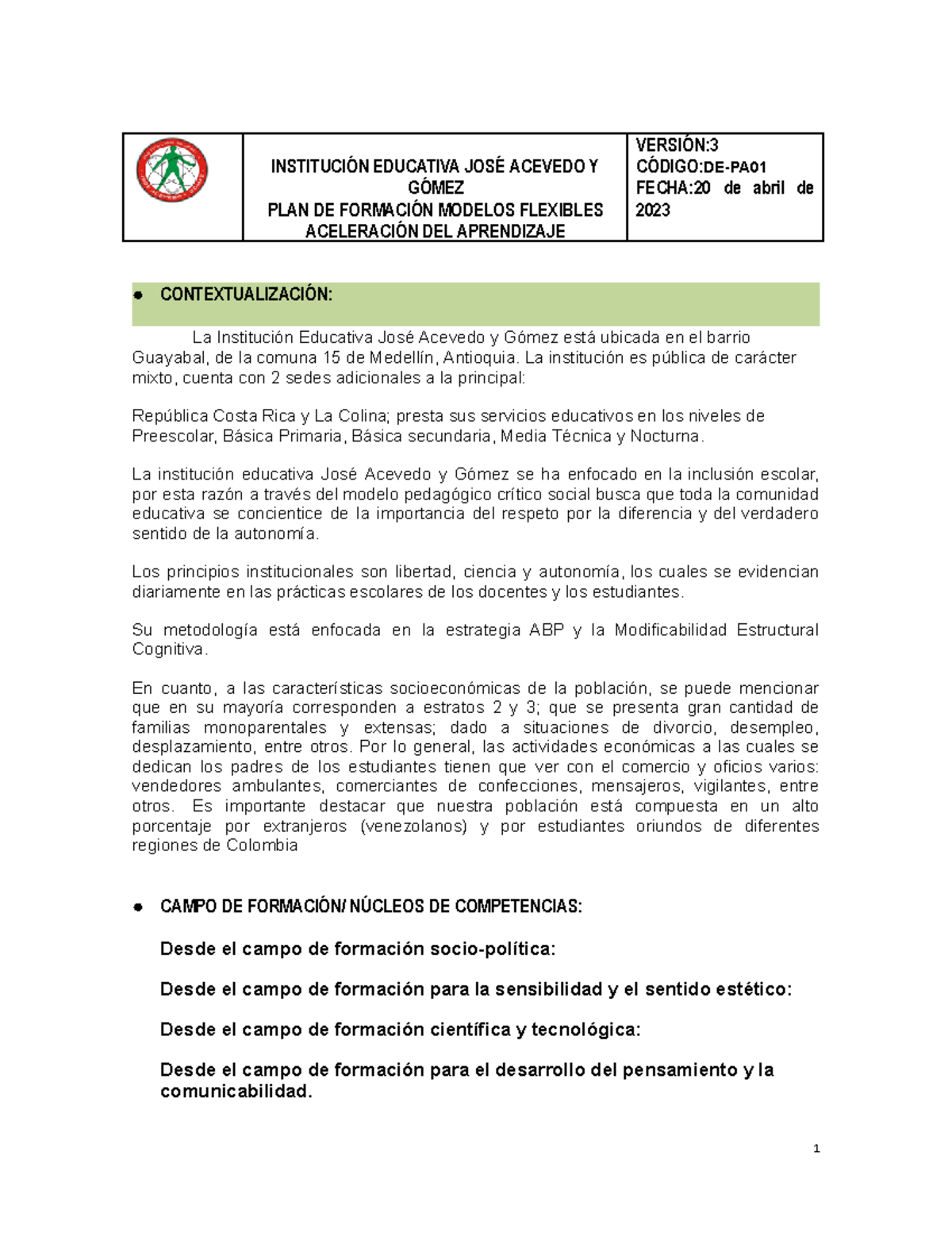 Plan de Formación: Modelos Flexibles y Aceleración del Aprendizaje ...