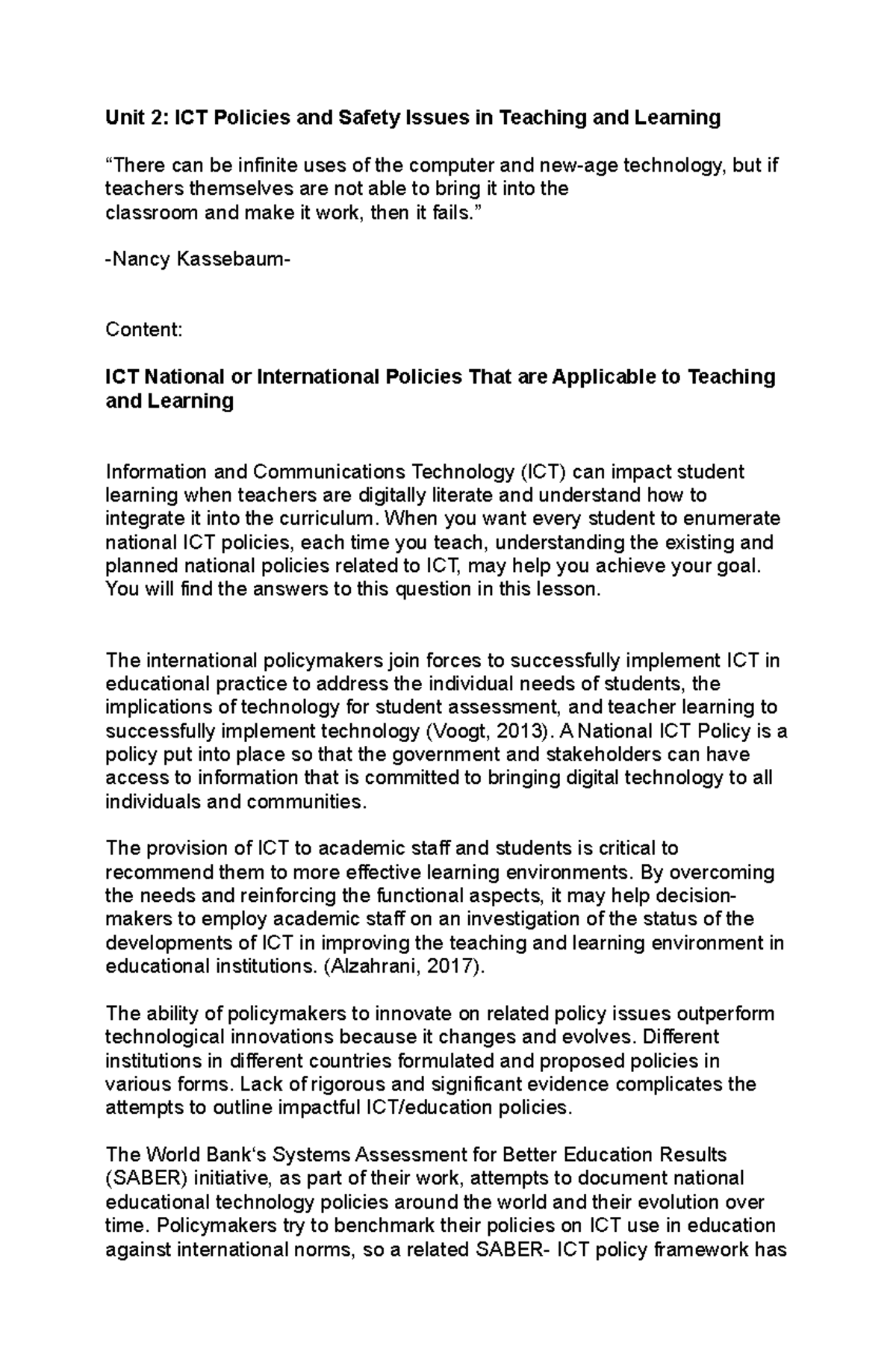 ICT Policies and Safety Issues in Teaching and Learning - Social ...