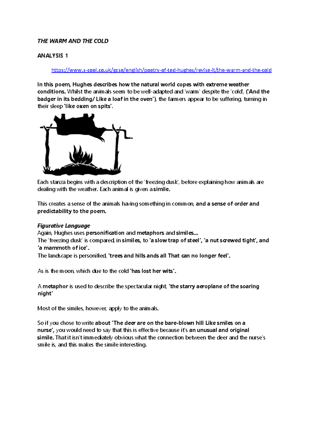 Analysis of Ted Hughes' "The Warm and the Cold" - Literature Study ...