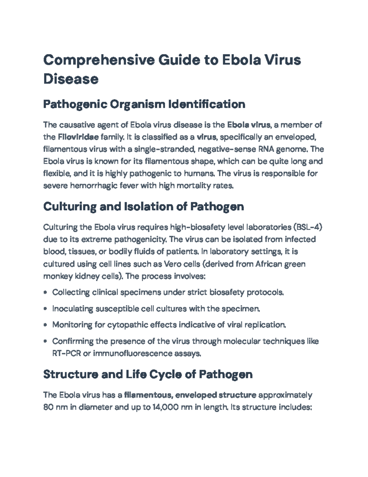 Comprehensive Overview of Ebola Virus Disease Management (Course Code ...